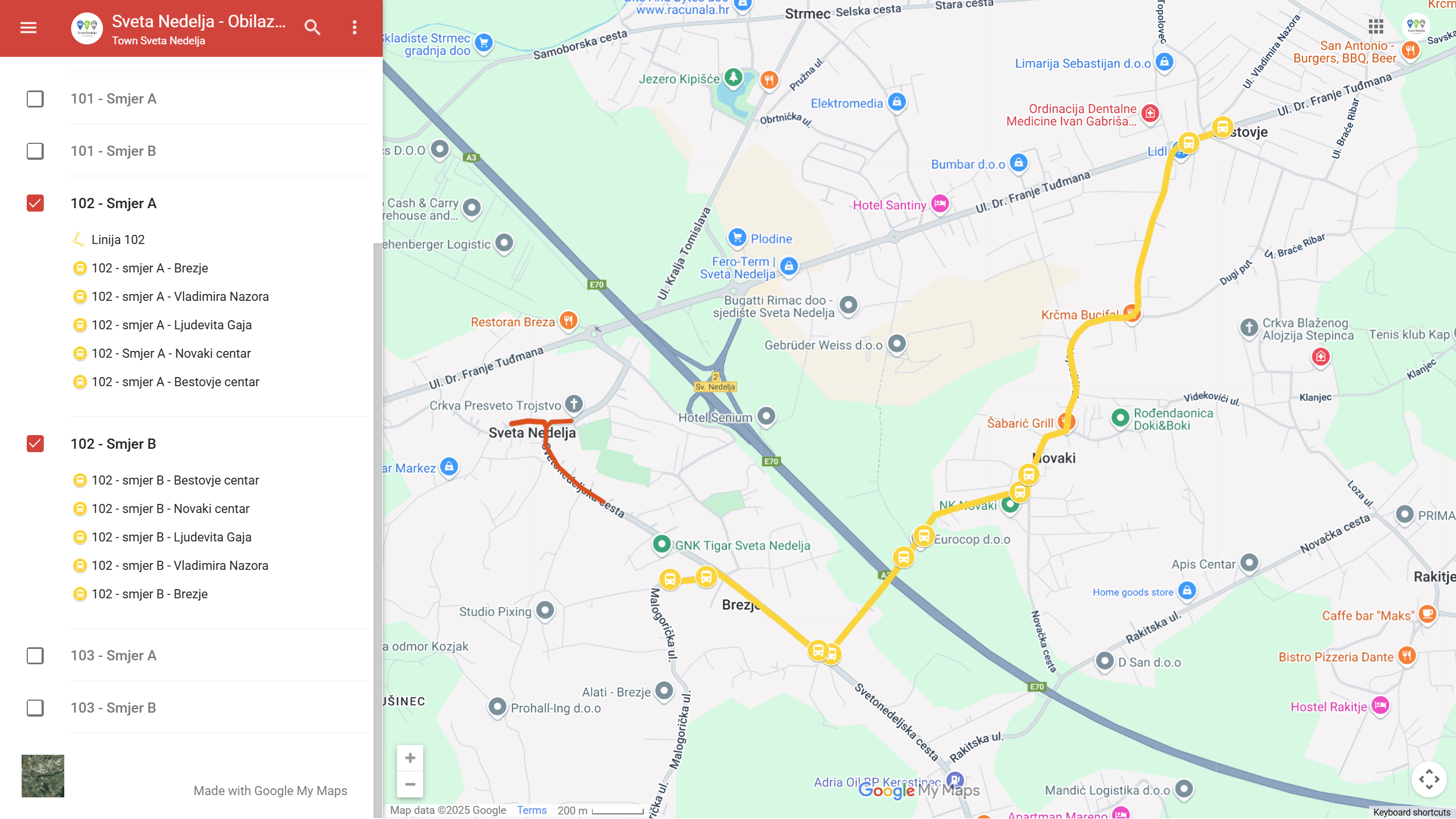 Obilazni pravac autobusnih linija Arrive za vrijeme trajanja radova na ...